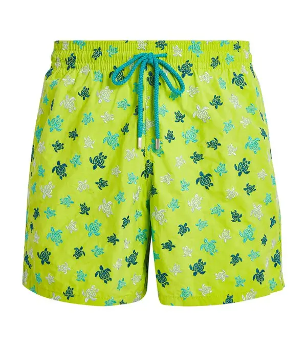 Vilebrequin Turtle Embroidered Mistral Swim Shorts - Green