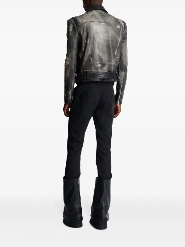 Balmain Trompe L'oeil Leather Biker Jacket