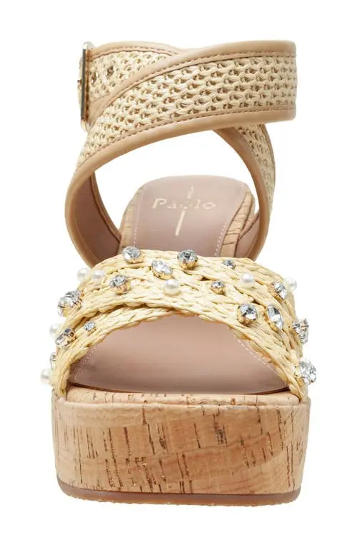 Linea Paolo Varena Platform Wedge Sandal - Natural