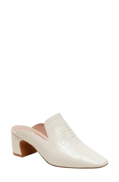Linea Paolo Giselle Croc Embossed Mule - Ivory