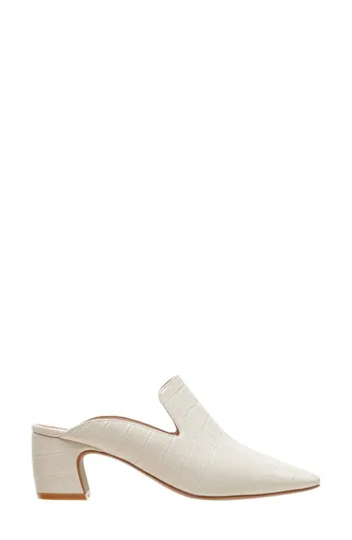 Linea Paolo Giselle Croc Embossed Mule - Ivory