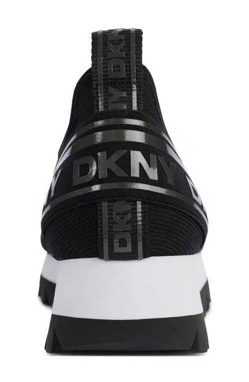 Dkny Abbi Slip-on Wedge Sneakers - Black