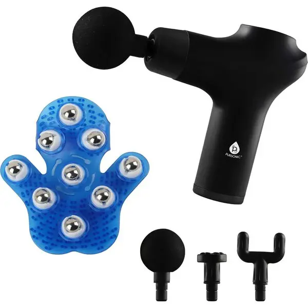 PURSONIC 3-speed Massage Gun & Palm Massage Glove