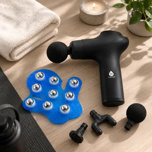 PURSONIC 3-speed Massage Gun & Palm Massage Glove
