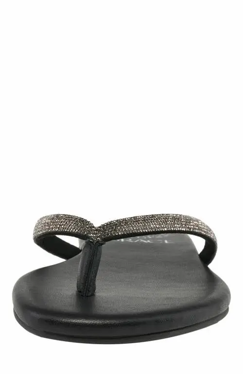 GRACE FOOTWEAR Embellished Flip-flop Sandals - Pewter