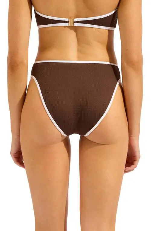 Seafolly Beach Bound High Cut Bikini Bottom - Dark Chocolate