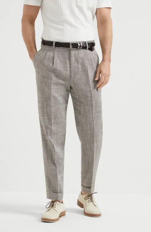 Brunello Cucinelli Chevron Leisure Fit Trousers