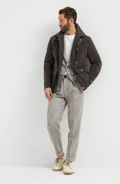 Brunello Cucinelli Chevron Leisure Fit Trousers