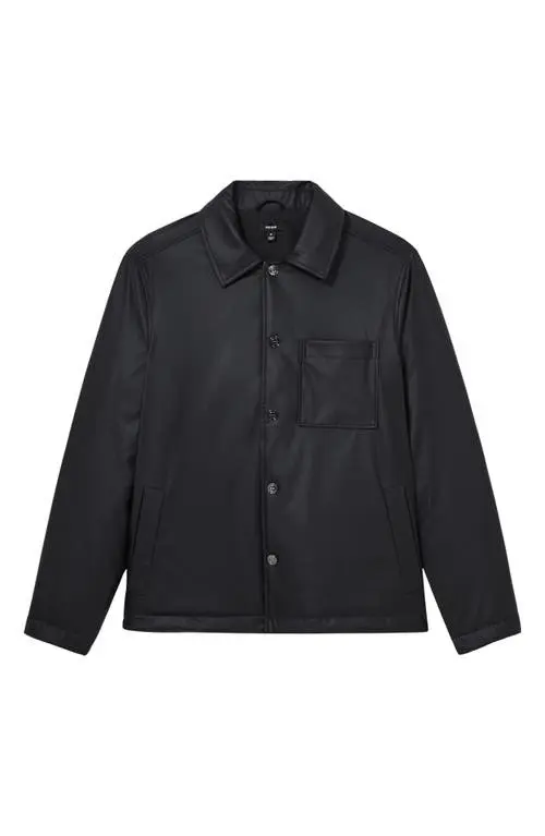 REISS Hyde Faux Leather Shirt Jacket