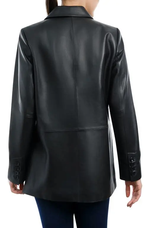 Michael Kors Leather Oversized Blazer - Black