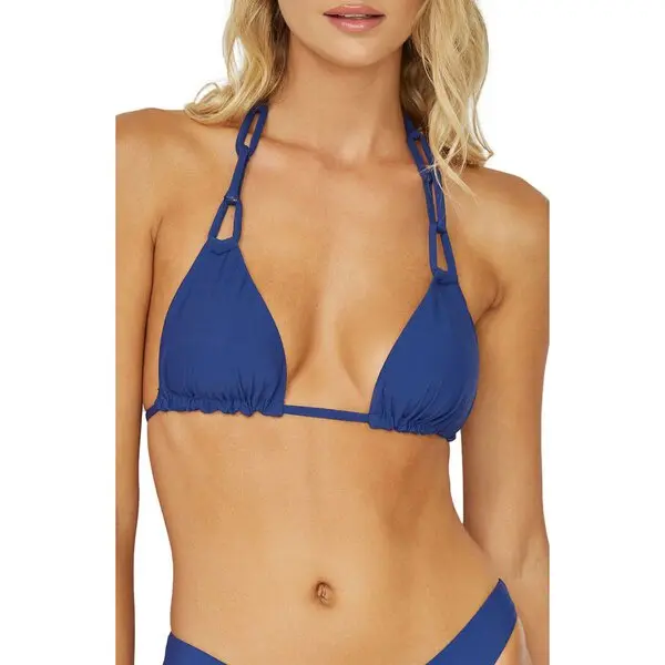 PQ SWIM Loop Triangle Bikini Top - Pacific