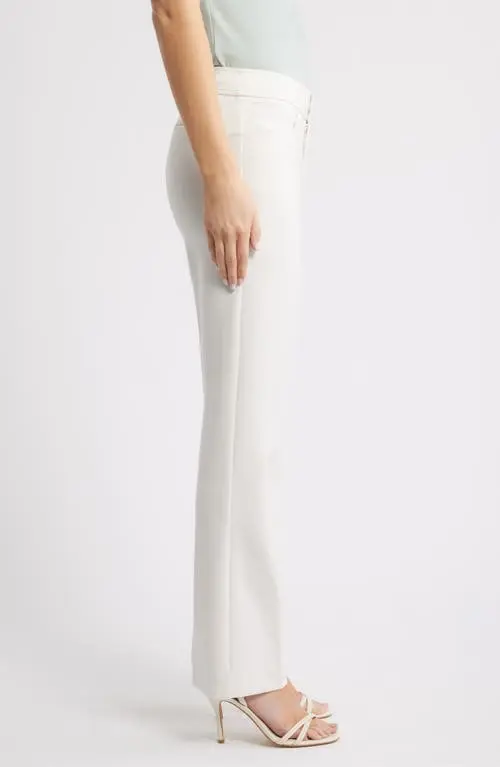 Anne Klein Flat Front Straight Leg Pants - White Dove