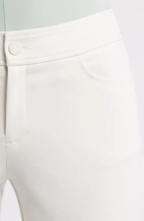 Anne Klein Flat Front Straight Leg Pants - White Dove
