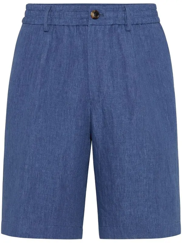 Brunello Cucinelli Linen Bermuda Shorts - Blue