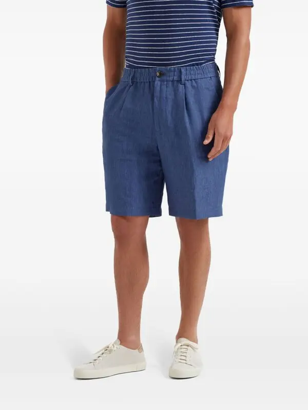 Brunello Cucinelli Linen Bermuda Shorts - Blue