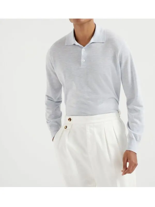 Brunello Cucinelli Knitted Polo Shirt - Grey