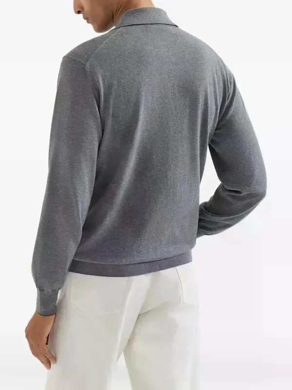 Brunello Cucinelli Cotton Polo Shirt - Grey