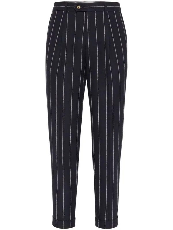 Brunello Cucinelli Striped Trousers - Blue