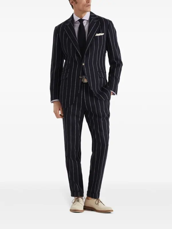 Brunello Cucinelli Striped Trousers - Blue