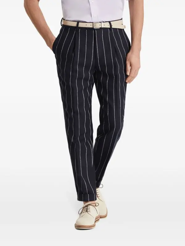 Brunello Cucinelli Striped Trousers - Blue