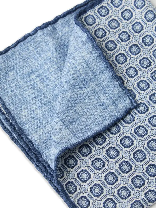 Brunello Cucinelli Pattern-print Pocket Square - Blue