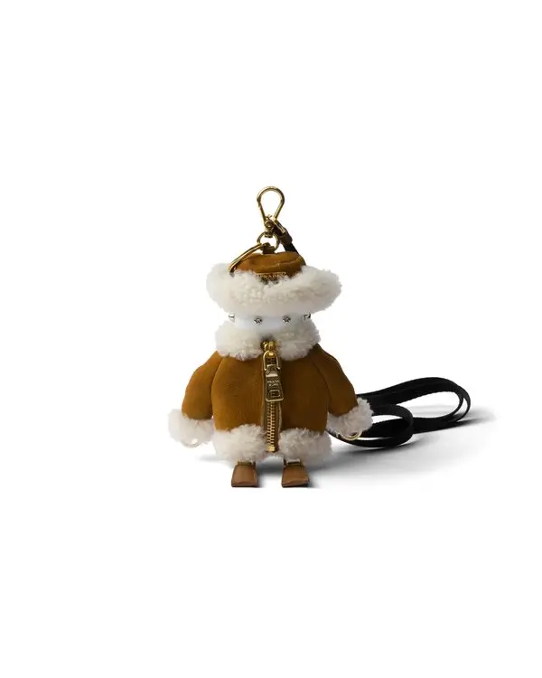 Prada Shearling Bag Charm - Neutral