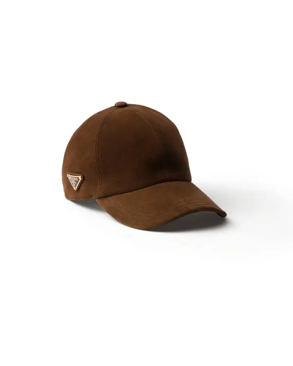 Prada Suede Baseball Cap - Brown