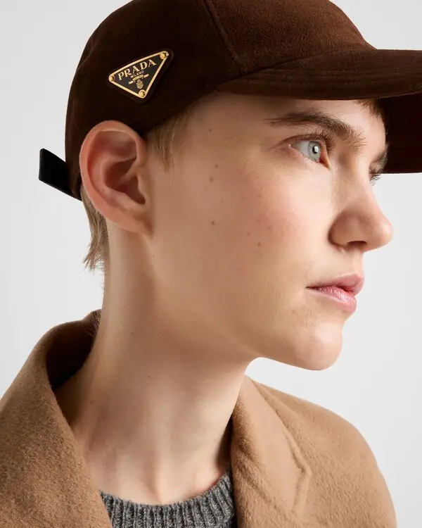 Prada Suede Baseball Cap - Cocoa Brown