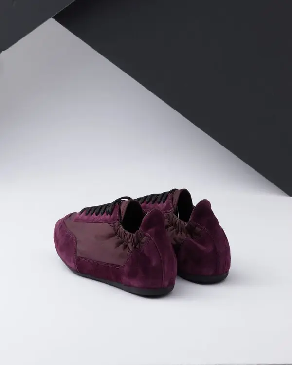 Prada Collapse Re-nylon And Suede Sneakers - Red