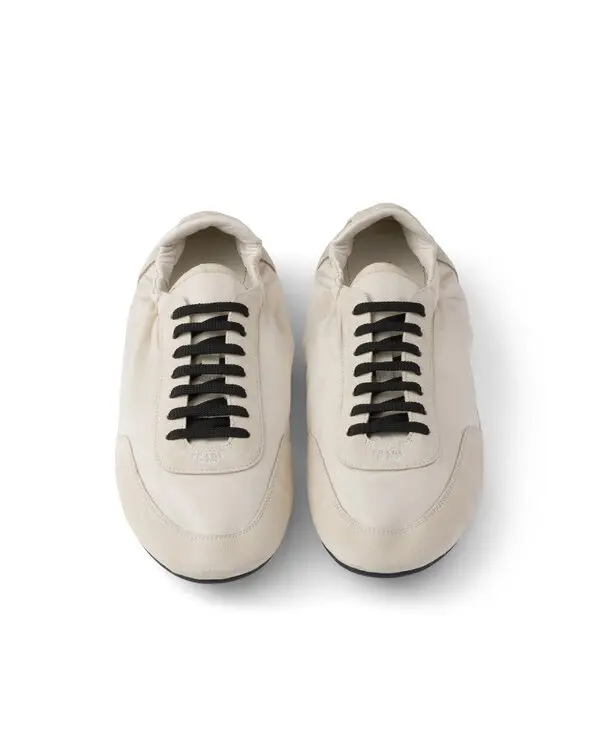 Prada Collapse Re-nylon And Suede Sneakers - Neutral