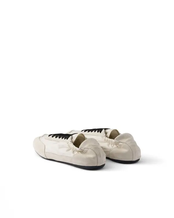 Prada Collapse Re-nylon And Suede Sneakers - Neutral