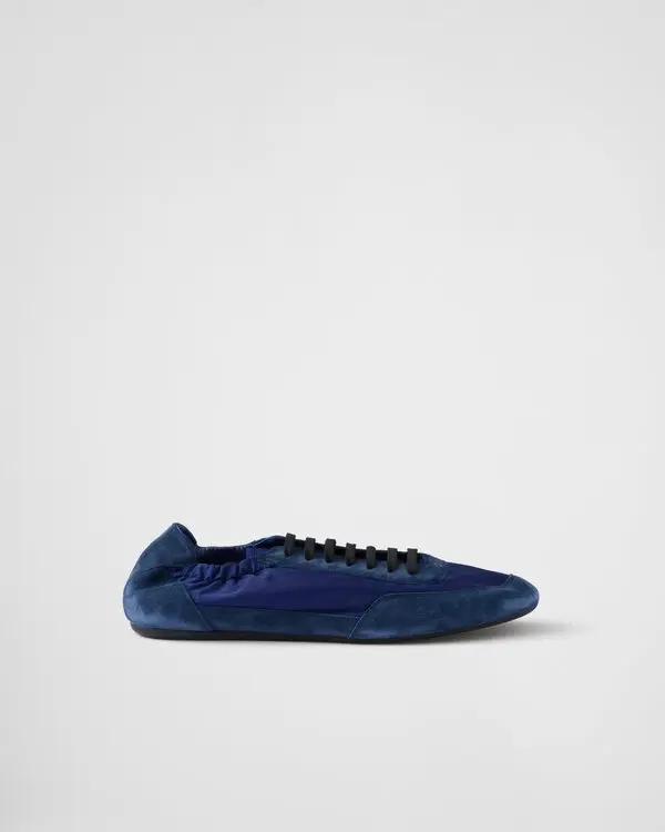 Prada Collapse Re-nylon And Suede Sneakers