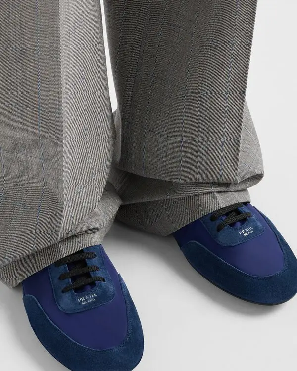 Prada Collapse Re-nylon And Suede Sneakers