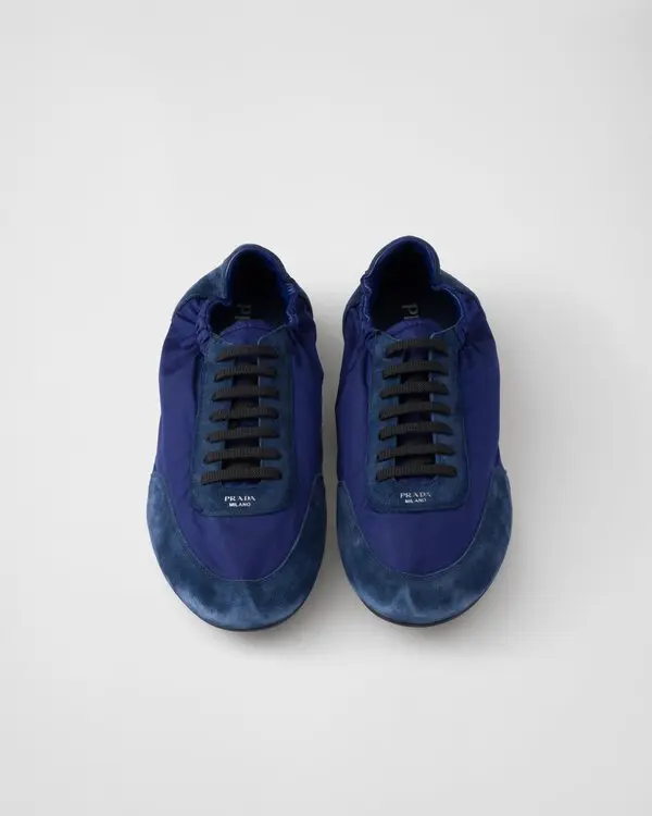 Prada Collapse Re-nylon And Suede Sneakers