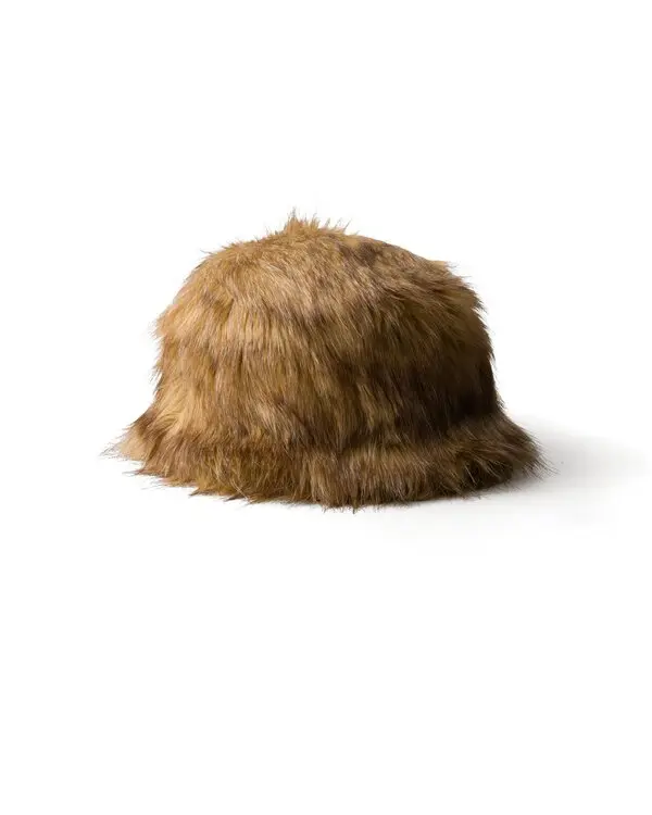 Prada Fur Bucket Hat - Neutral