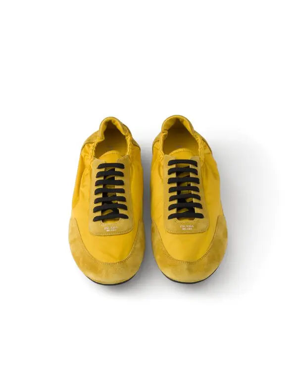 Prada Re-nylon And Suede Elasticized Sneakers