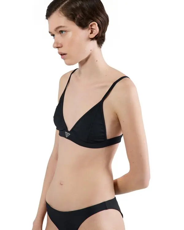 Prada Ribbed Knit Bikini Bottom - Blue