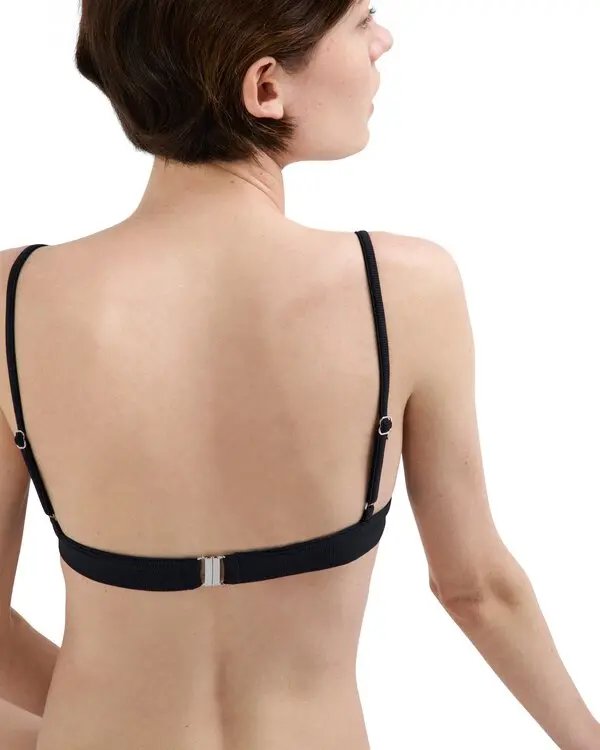 Prada Ribbed Knit Braette Bikini Top - Blue
