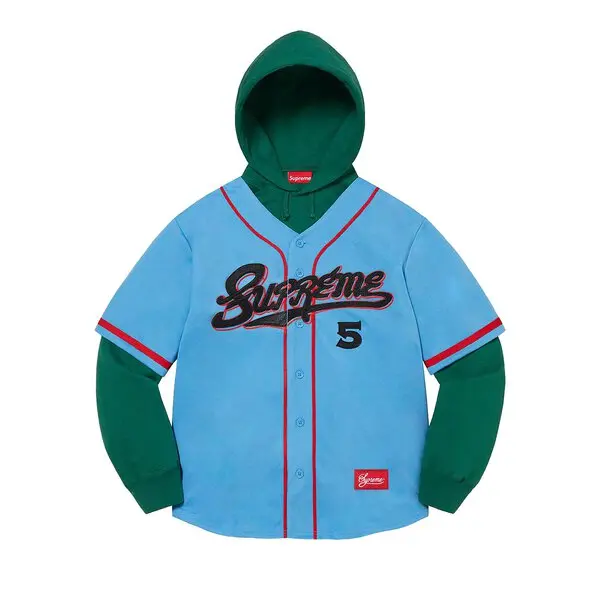 Supreme Baseball Jersey Hooded Sweatshirt