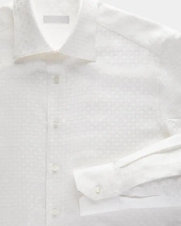 Stefano Ricci Apos;s Silk Geometric Jacquard Dress Shirt