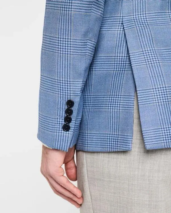 Emporio Armani Houndstooth Plaid Sport Coat - Blue