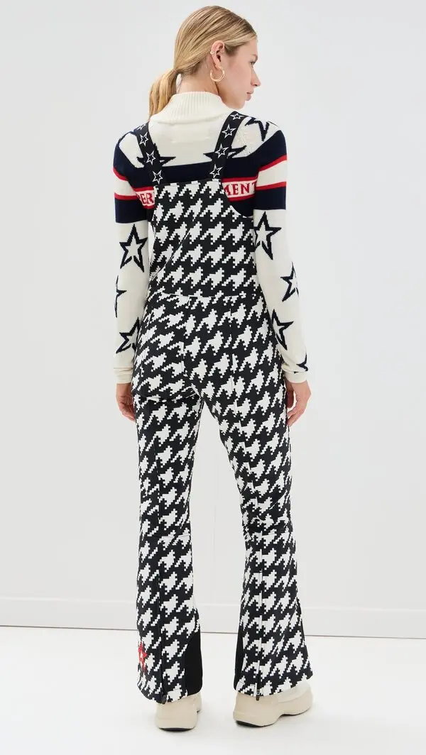 Perfect Moment Jg Bib Ski Pants - Black And White Houndstooth