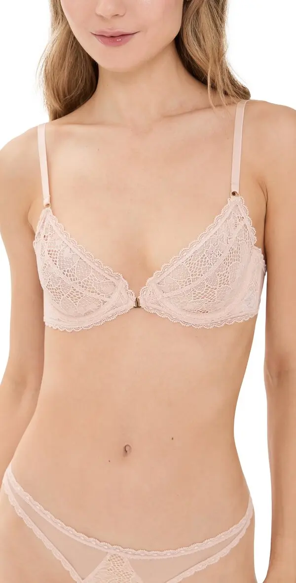 Kiki De Montparnasse Dahlia Lace Demi Bra - Blush