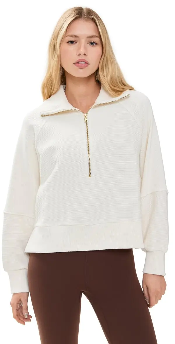 Varley Milano Half Zip Sweat - Ivory