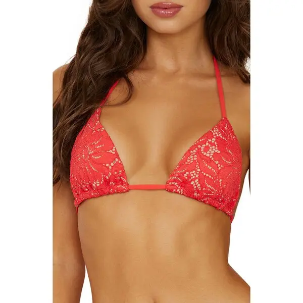 PQ SWIM Lace Triangle Bikini Top - Passion