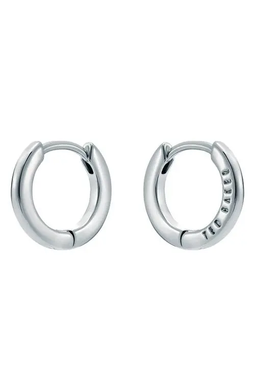 Ted Baker London Crislie Logo Hoop Earrings - Silver Tone