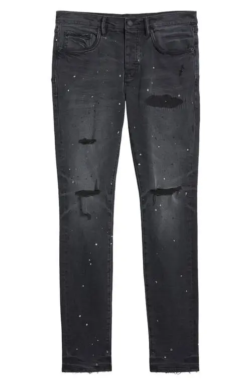 PURPLE BRAND Reflective Paint Rip & Repair Jeans