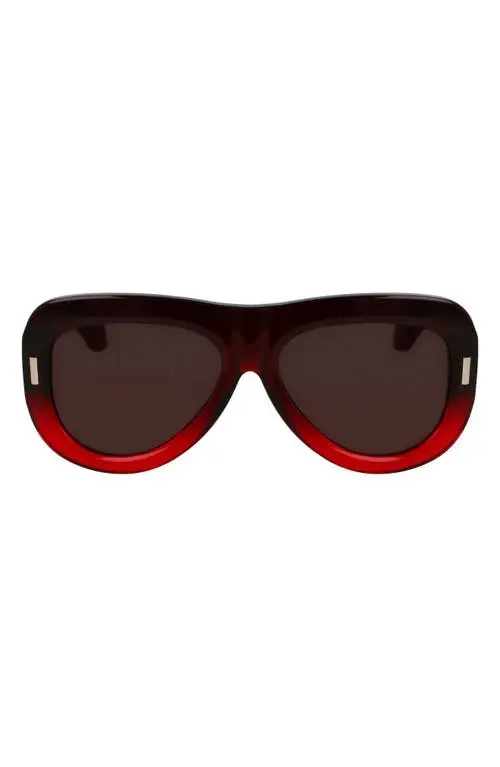 FERRAGAMO Rivets Aviator Sunglasses - Gradient Transparent Dark Red