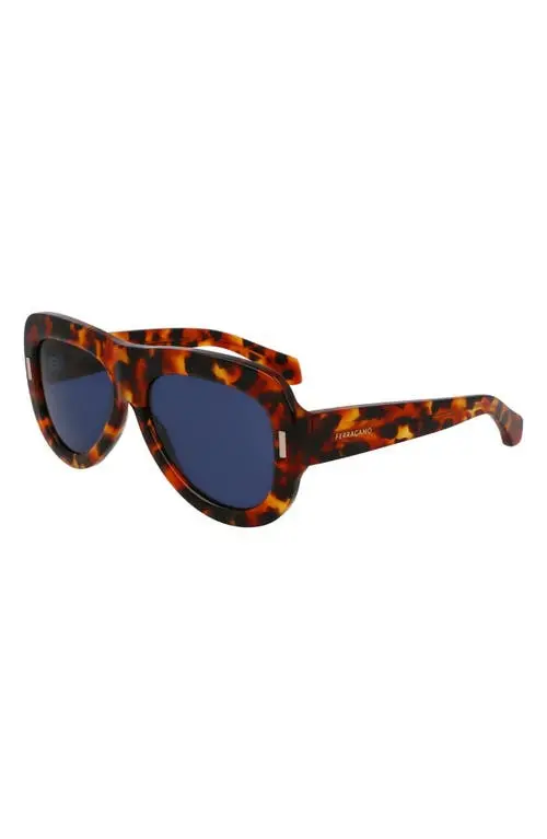 FERRAGAMO Rivets Aviator Sunglasses - Tortoise