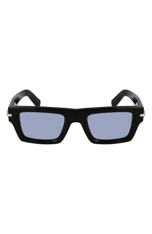 FERRAGAMO Prisma Rectangular Sunglasses - Black/ Azure